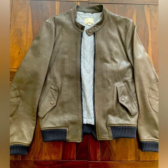 Band Of Outsiders | Jackets & Coats | Mens Grey Leather Jacket | Poshmark